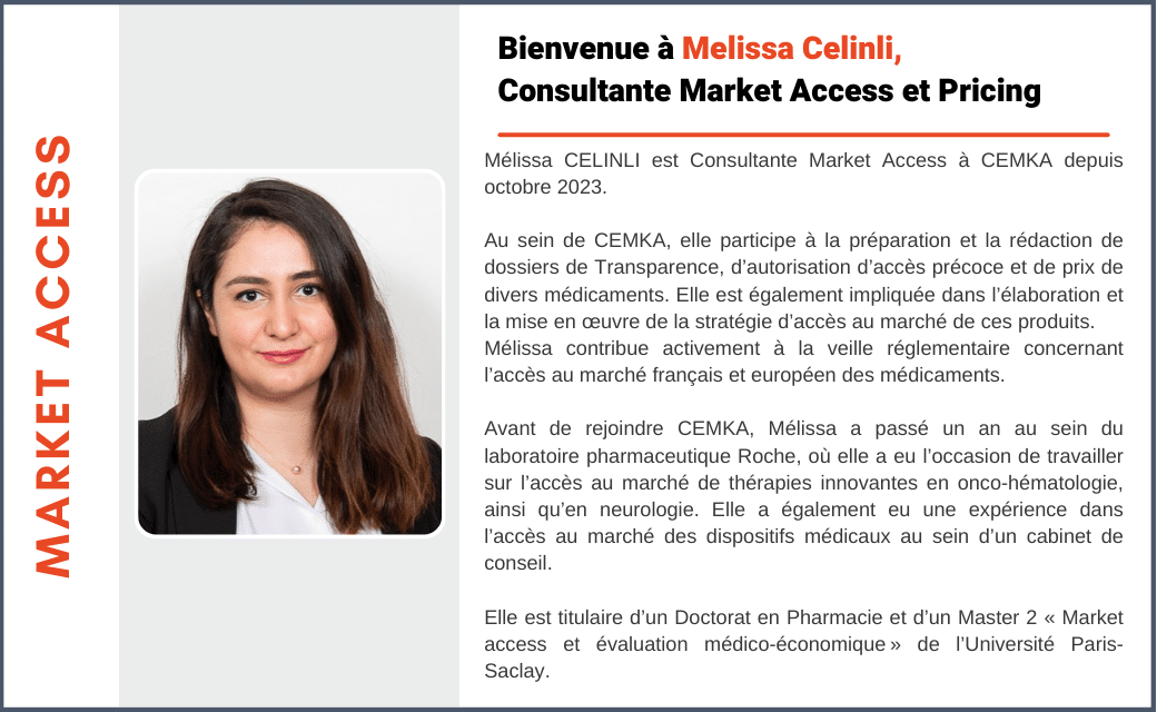 Bienvenue à Mélissa Celinli qui rejoint le pôle Market Access ! - cemka